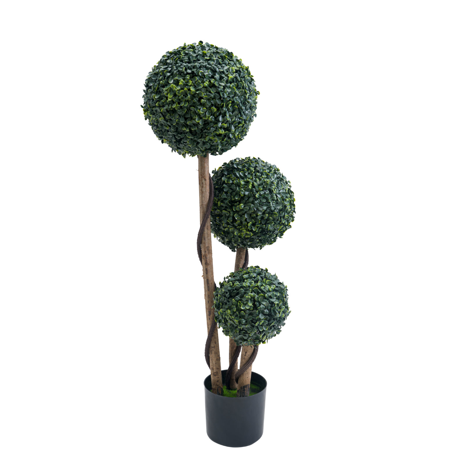Primrue Artificial Triple Ball Green Boxwood Topiary-35 In | Wayfair
