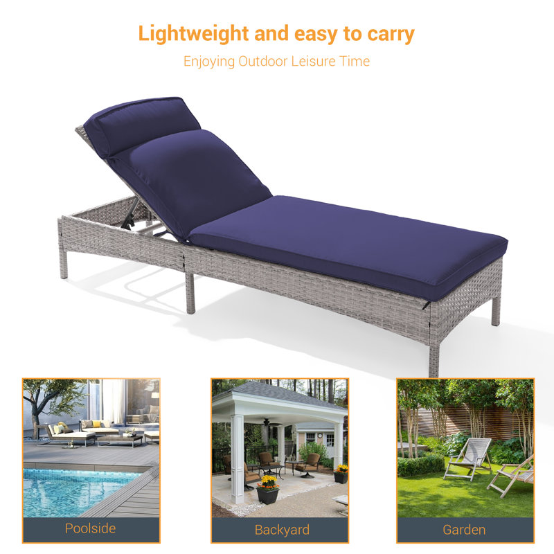 Wade Logan® Bridgetta Outdoor Wicker Chaise Lounge | Wayfair