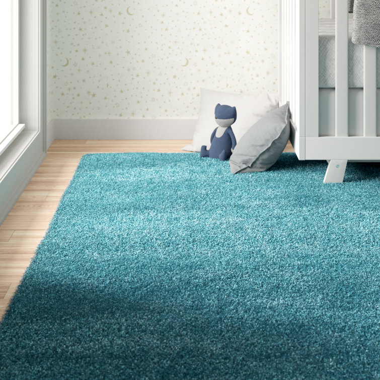 Mack & Milo™ Alasdair Shag Aqua Blue Rug & Reviews | Wayfair