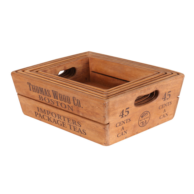 Alpen Home Chaney Thomas Wood Co. 5 Piece Nesting Solid Wood Organiser ...