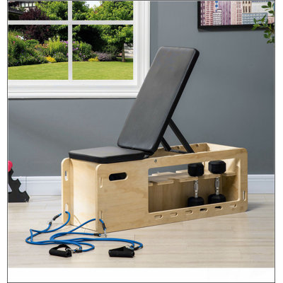 Gym Storage Bench VIBESPARK 6-in-1 Adjustable Weight Bench Set With ...