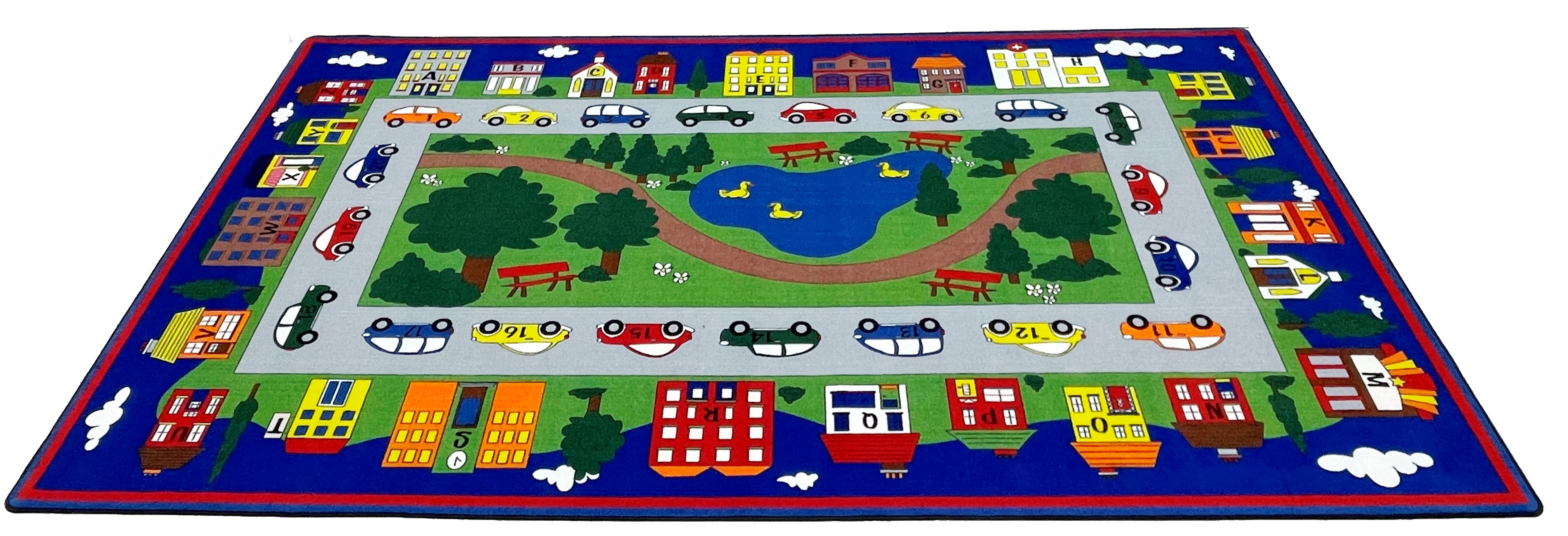 Kid Carpet KidCarpet Around Town Rug, Alphabet and Road Rug for Kids ...