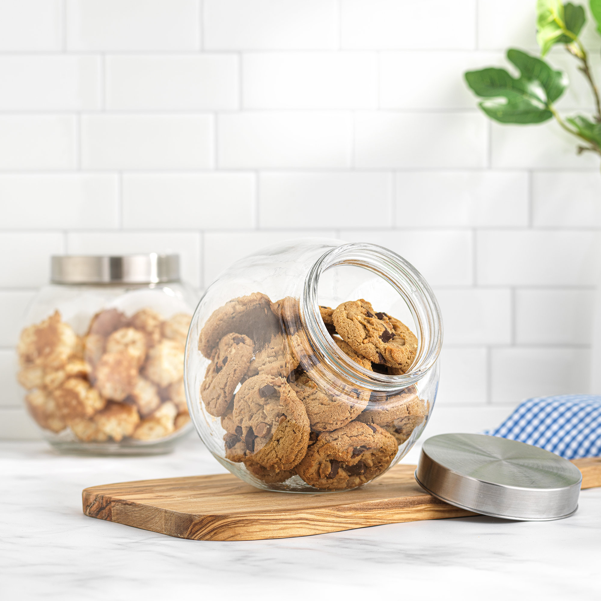 JoyJolt Glass Cookie Jar Food Storage - Set of 2 & Reviews | Wayfair