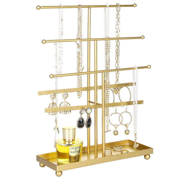 Mercer41 Gold Jewelry Stand Storage Holder | Wayfair