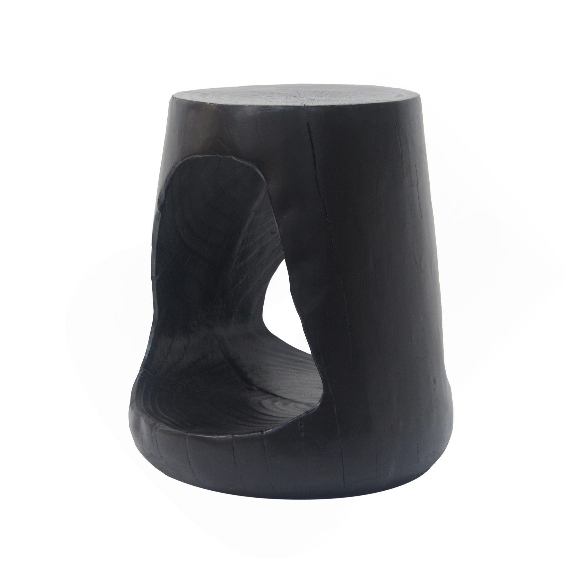 Wrought Studio™ MGO Hollow Side Table, Wood-Like Texture, Black Color ...