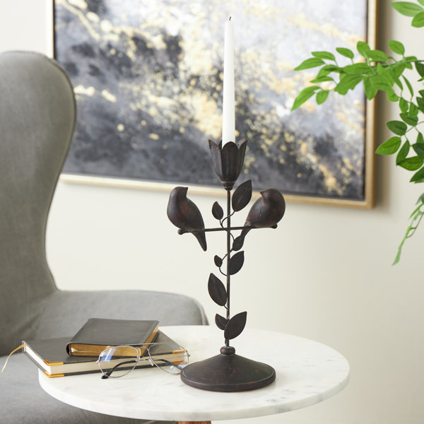 Ebern Designs Cole And Grey Polystone Perching Bird Decorative ...