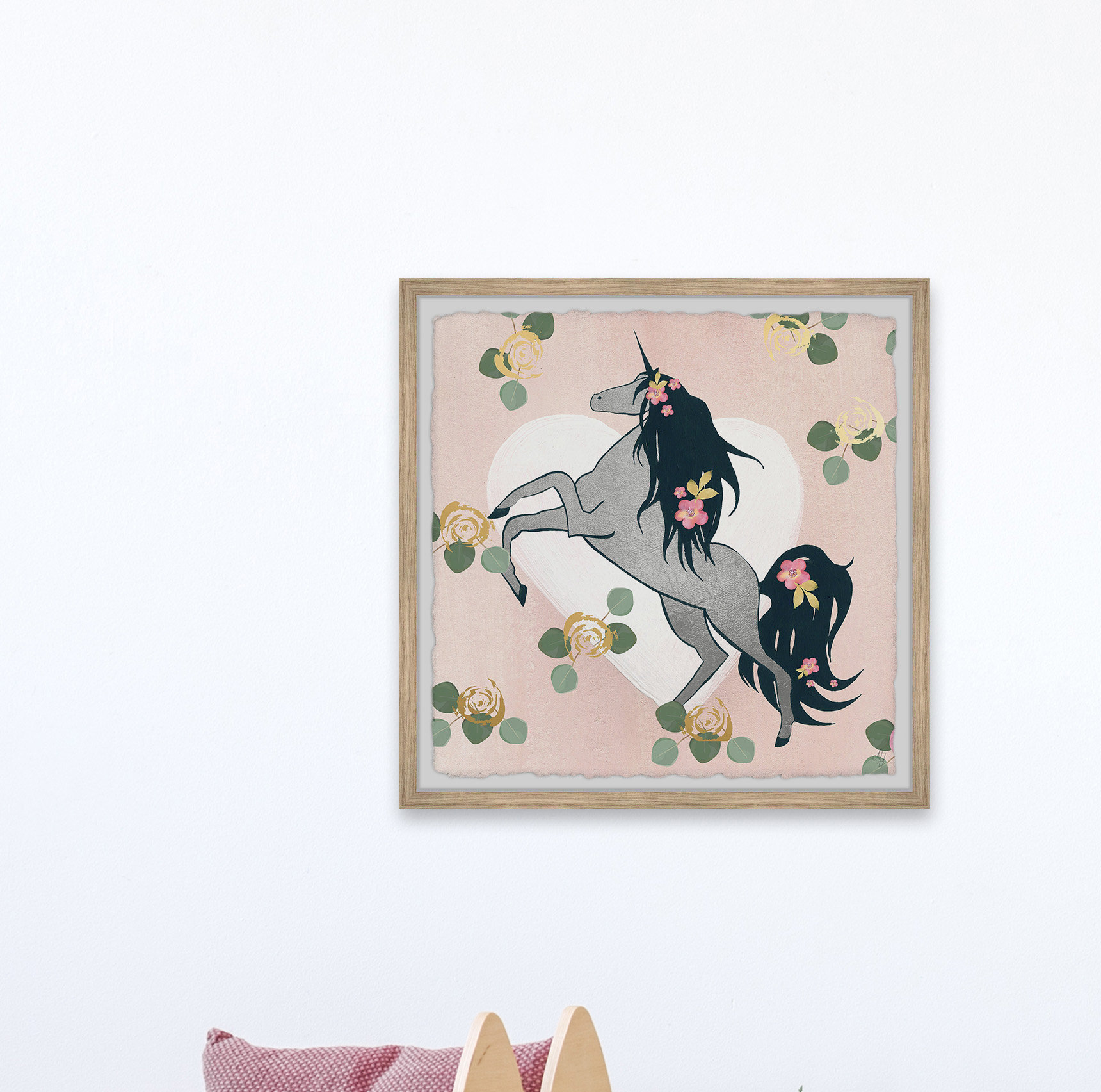 Isabelle & Max™ Adam ski Black-Haired Unicorn Framed Print | Wayfair