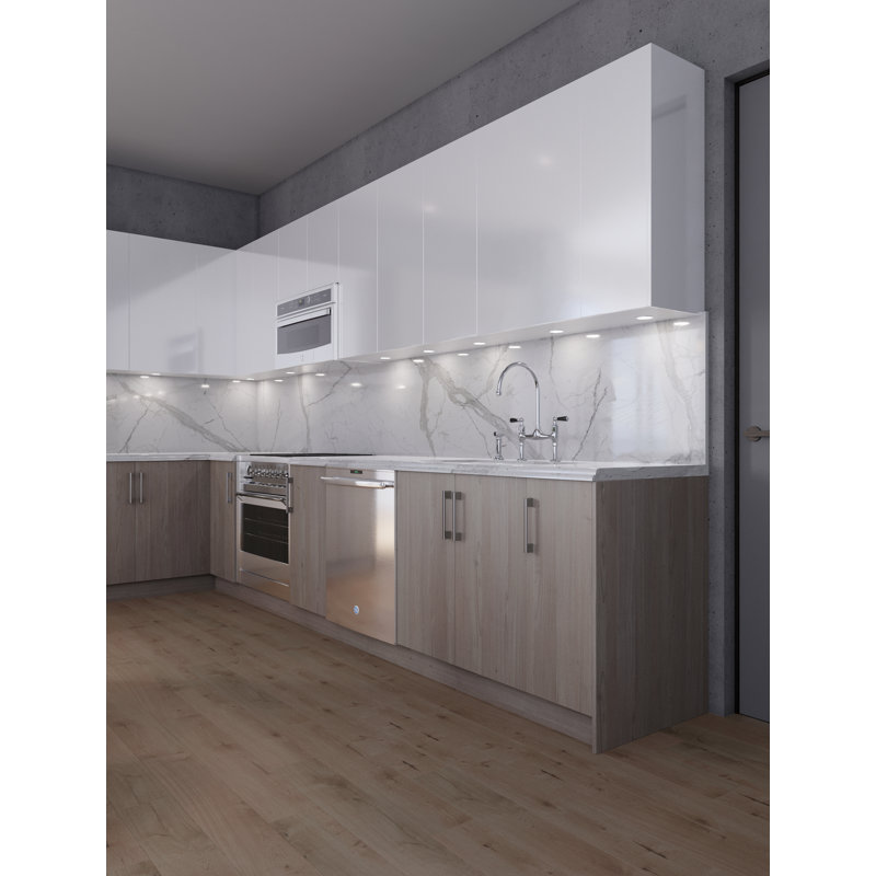 Cambridge Grey Nordic Slab Style Kitchen Cabinet Toe Kick (96 in W x 4. ...