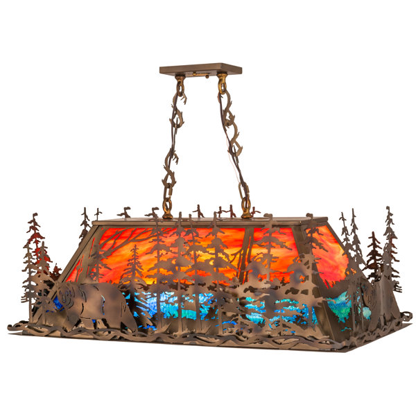 Meyda Lighting 6 - Light Burnished Antique Copper Pool Table Lights ...