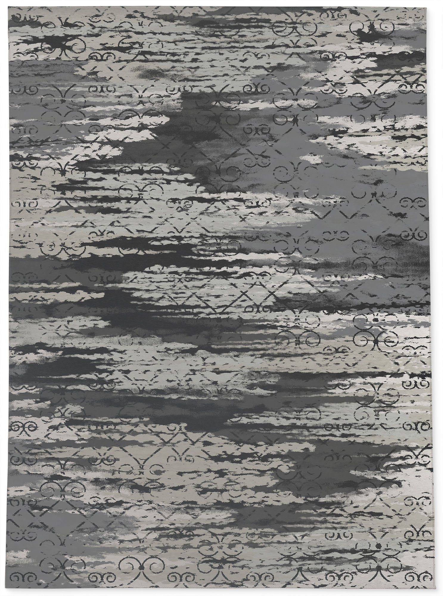 East Urban Home Floral Charcoal/Gray Outdoor Area Rug | Wayfair