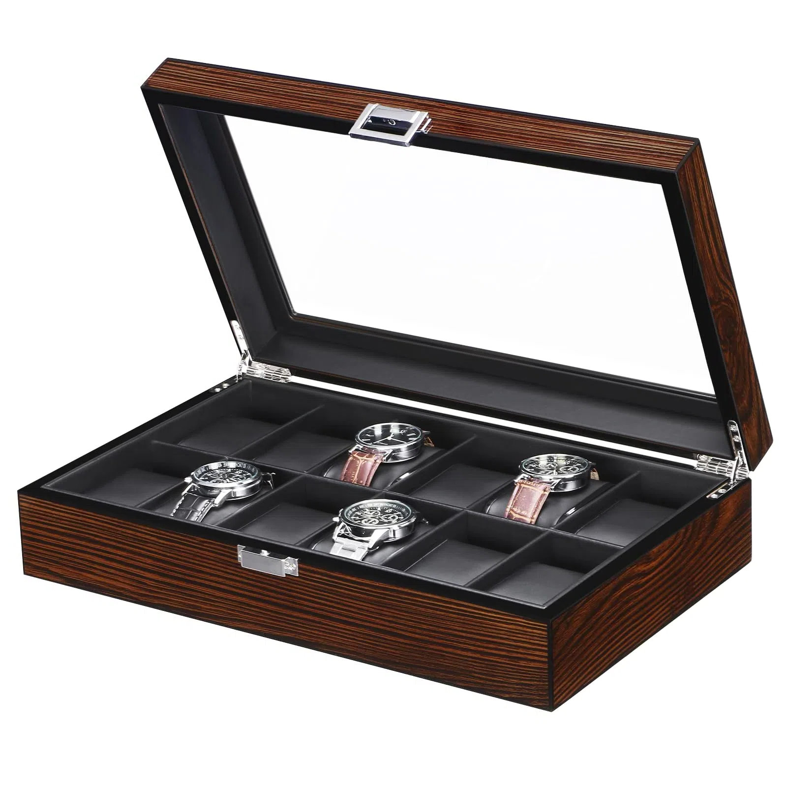 Latitude Run® 12-Watch Box Organizer for Men: Luxury Watch Display Case ...