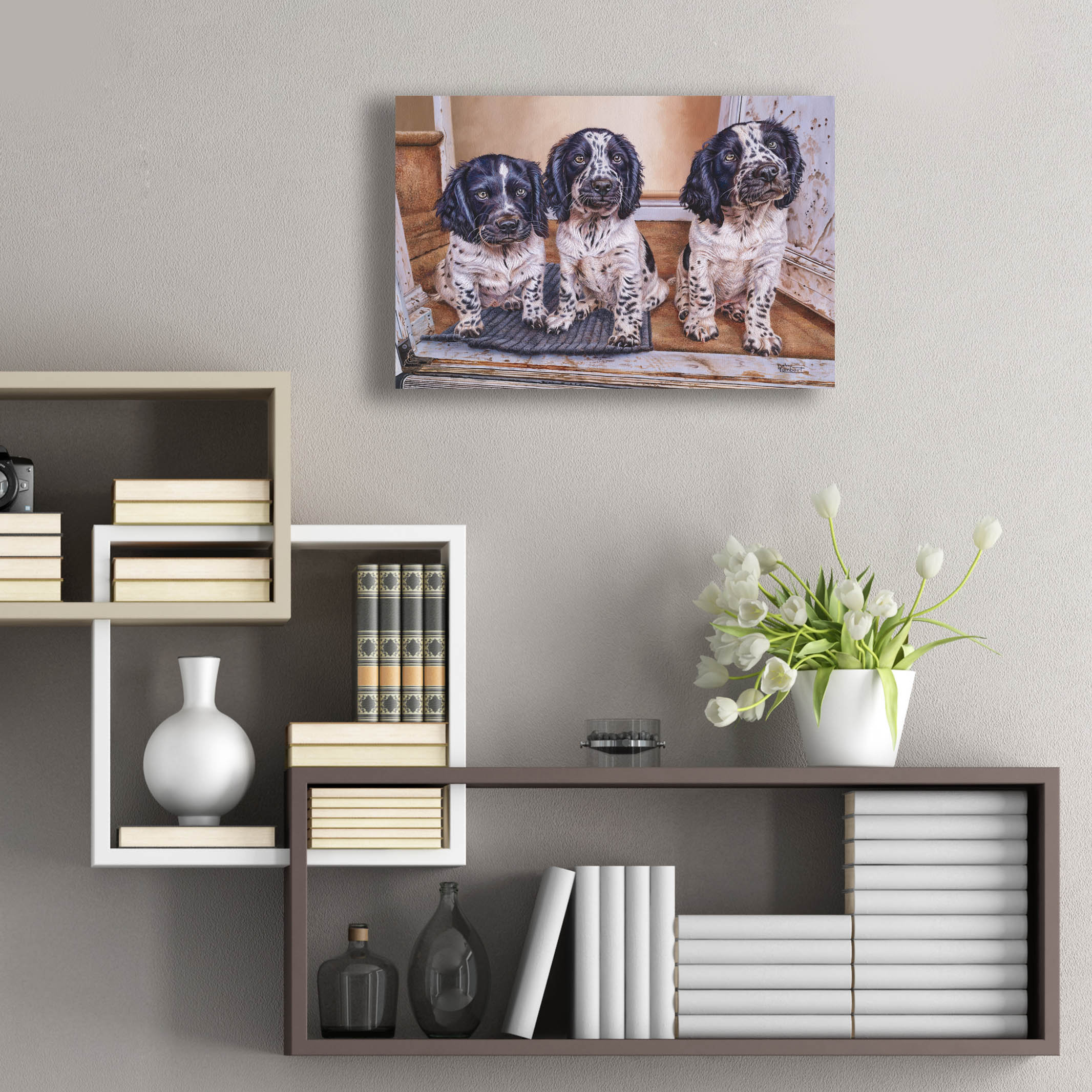 Winston Porter 'Delene Puppies' by Delene Lambert Acrylic Glass Wall ...
