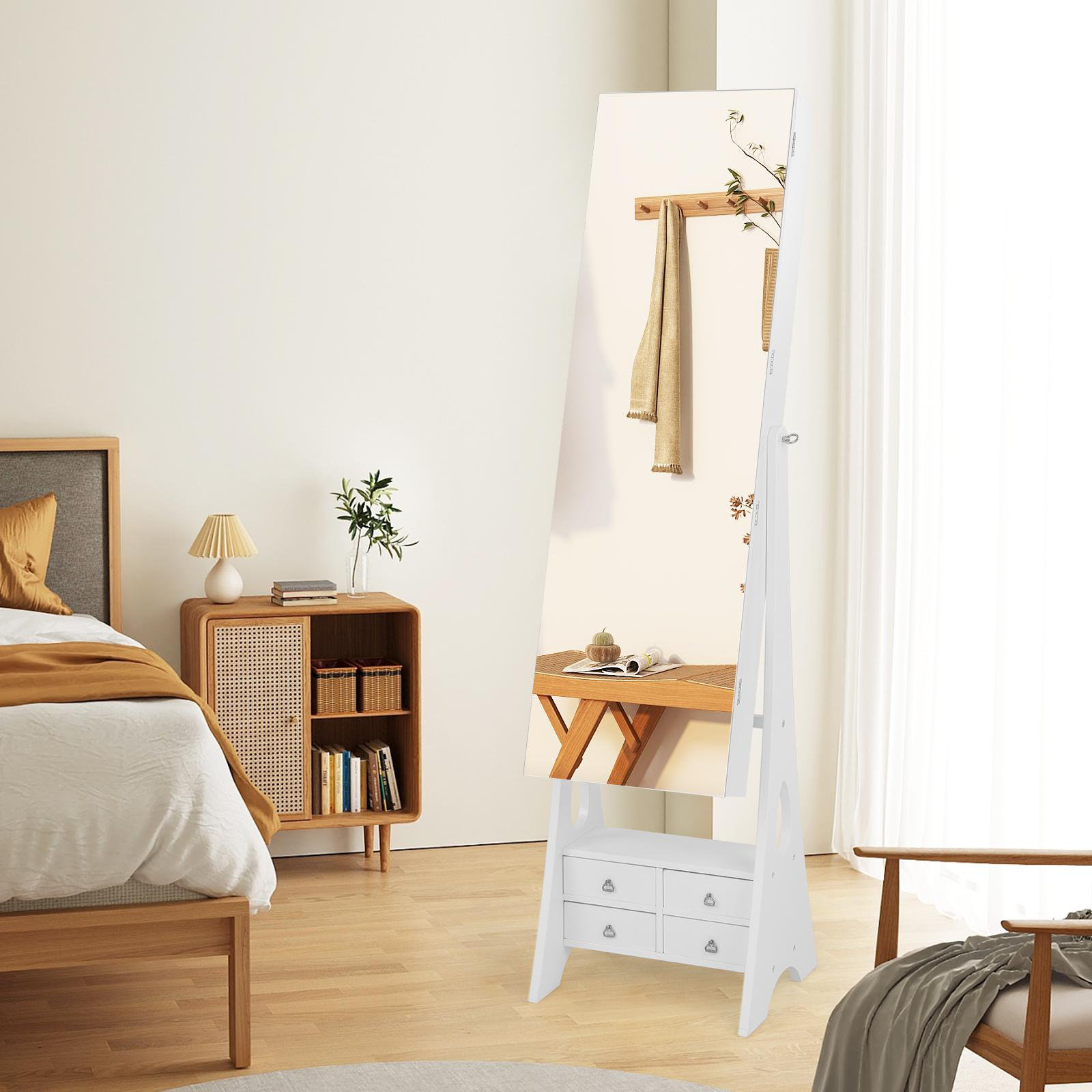 Red Barrel Studio Giantex Jewellery Cabinet Freestanding, Led Lighted ...