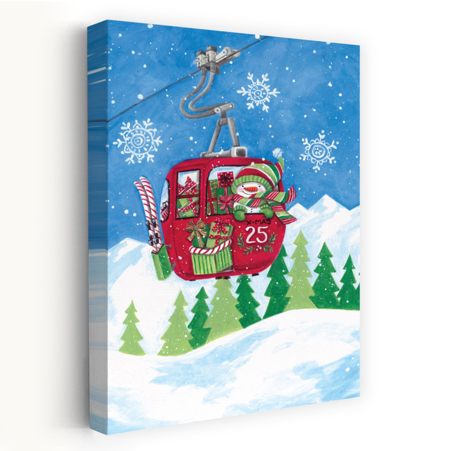 The Holiday Aisle® X-Mas 25 Ski Lift - Contemporary Snowman In Gondola ...