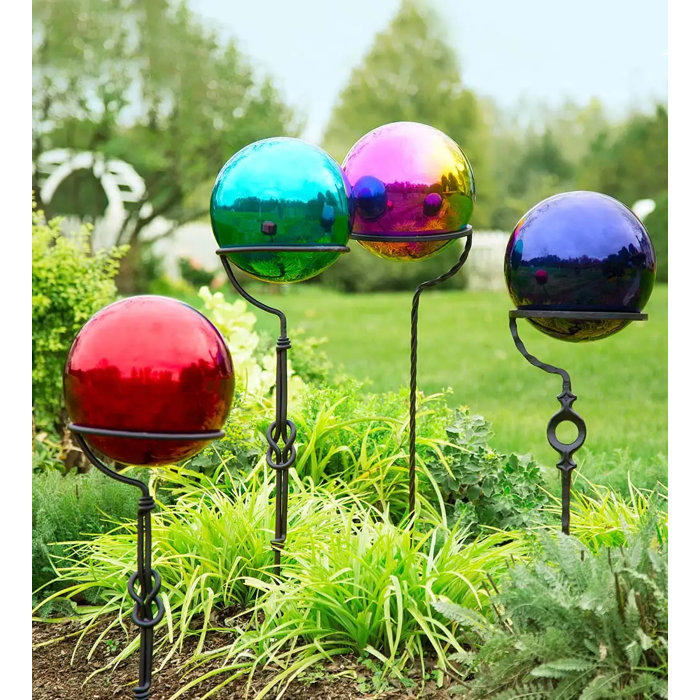 Plow & Hearth Weather Resistant Metal Abstract Gazing Ball & Reviews ...