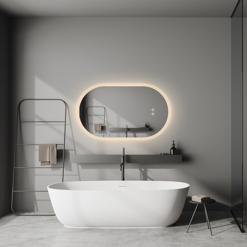 Wrought Studio™ Albirda Frameless Wall-mounted Bathroom Backlit Vanity ...