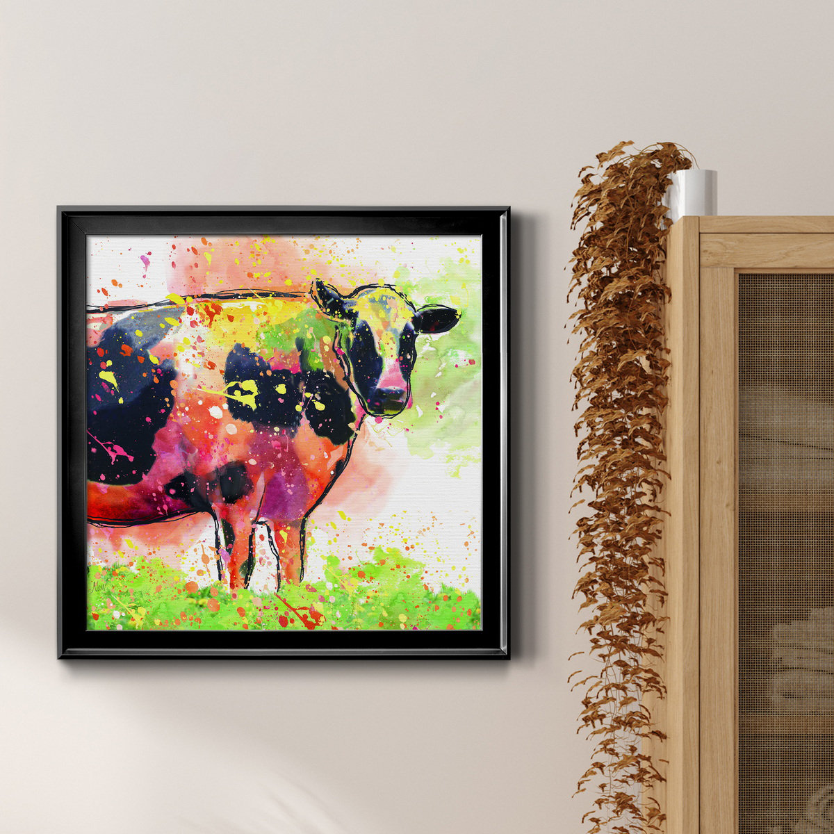 August Grove® Holy Cow! - Picture Frame Painting on Canvas | Wayfair