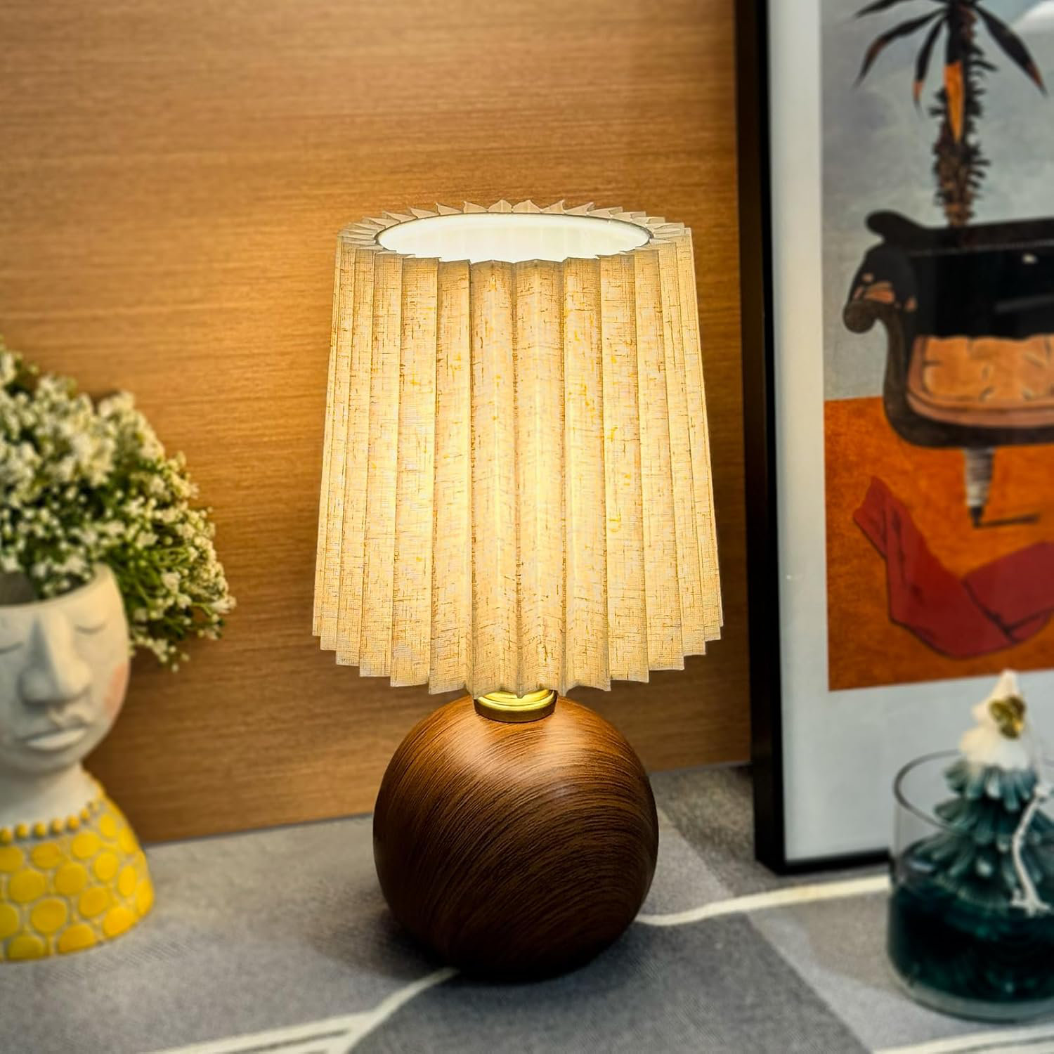 George Oliver Small Pleated Table Lamp for Bedroom - Wayfair Canada
