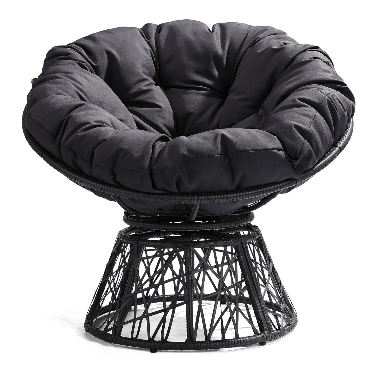 Bayou Breeze Wicker Swivel Accent Chair With Cushion & Reviews | Wayfair
