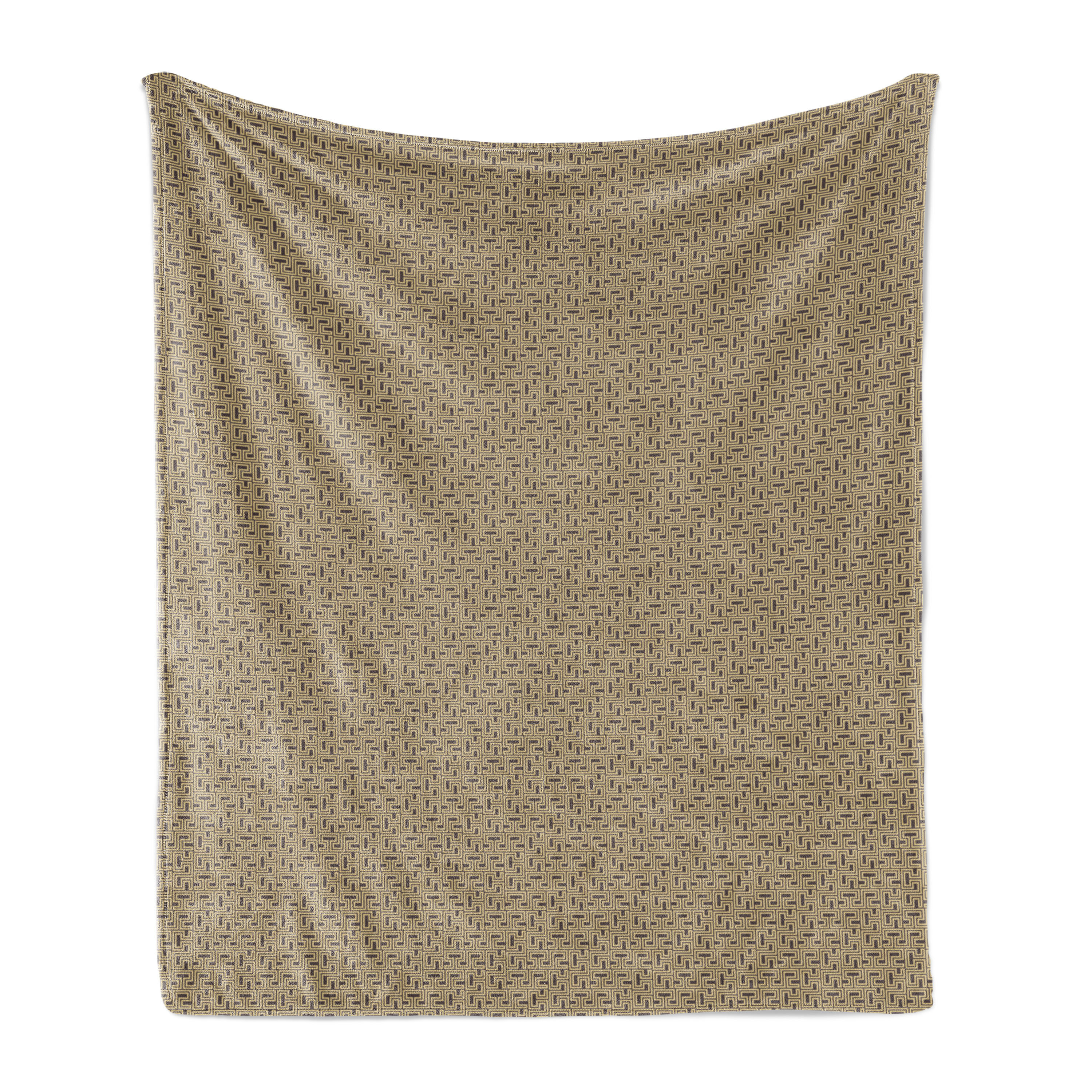 Ambesonne Earth Tones Fleece Throw Blanket Abstract Maze Form Umber ...