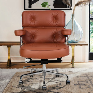Genuine Leather Office Chairs You'll Love | Wayfair