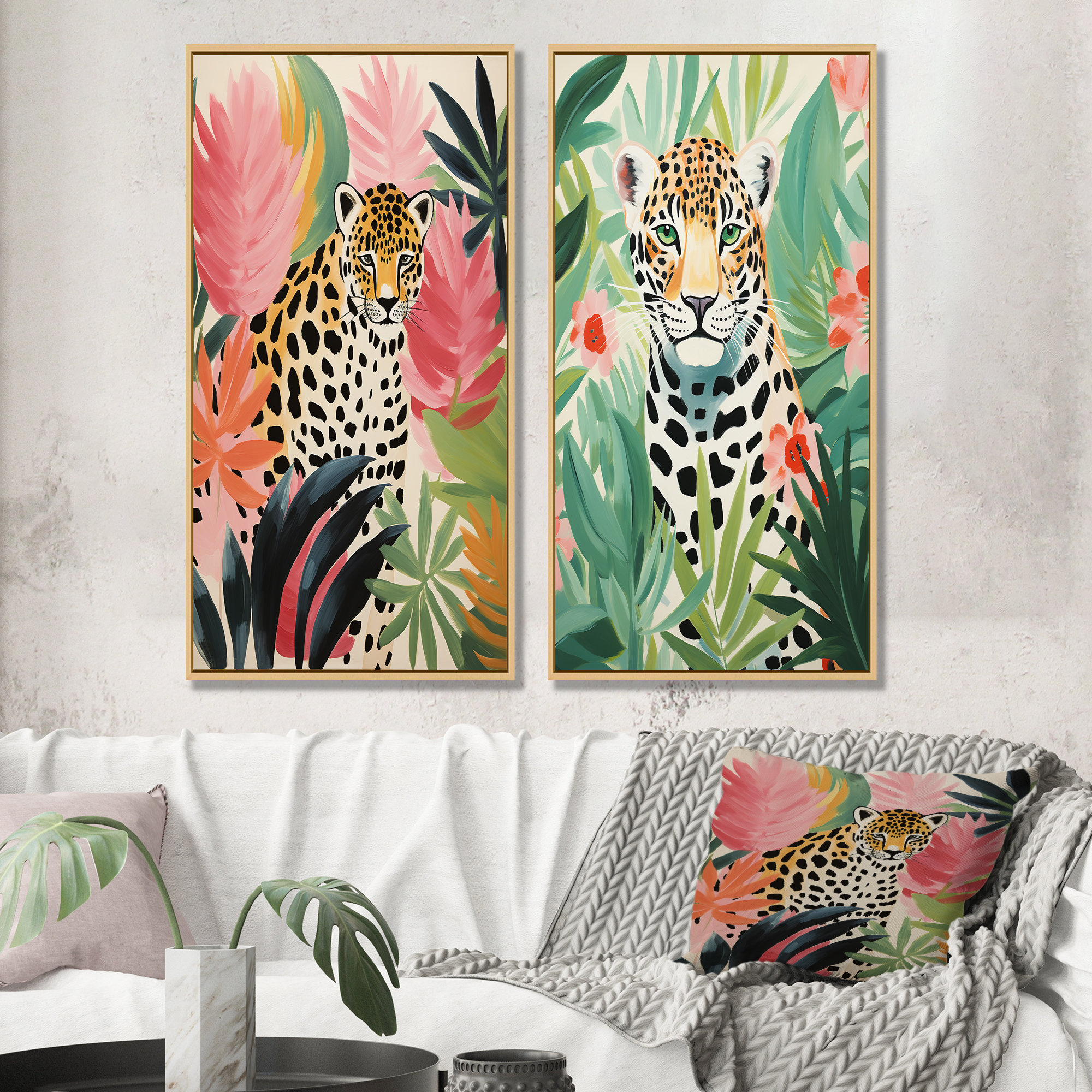 Bay Isle Home™ Green And Pink Leopard Tropical Elegance I - Leopard ...