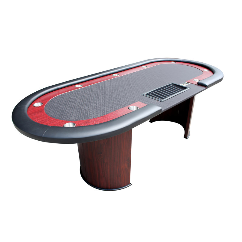 INO Design 96" Poker Table With Speed Cloth Wooden Texture Racetrack ...