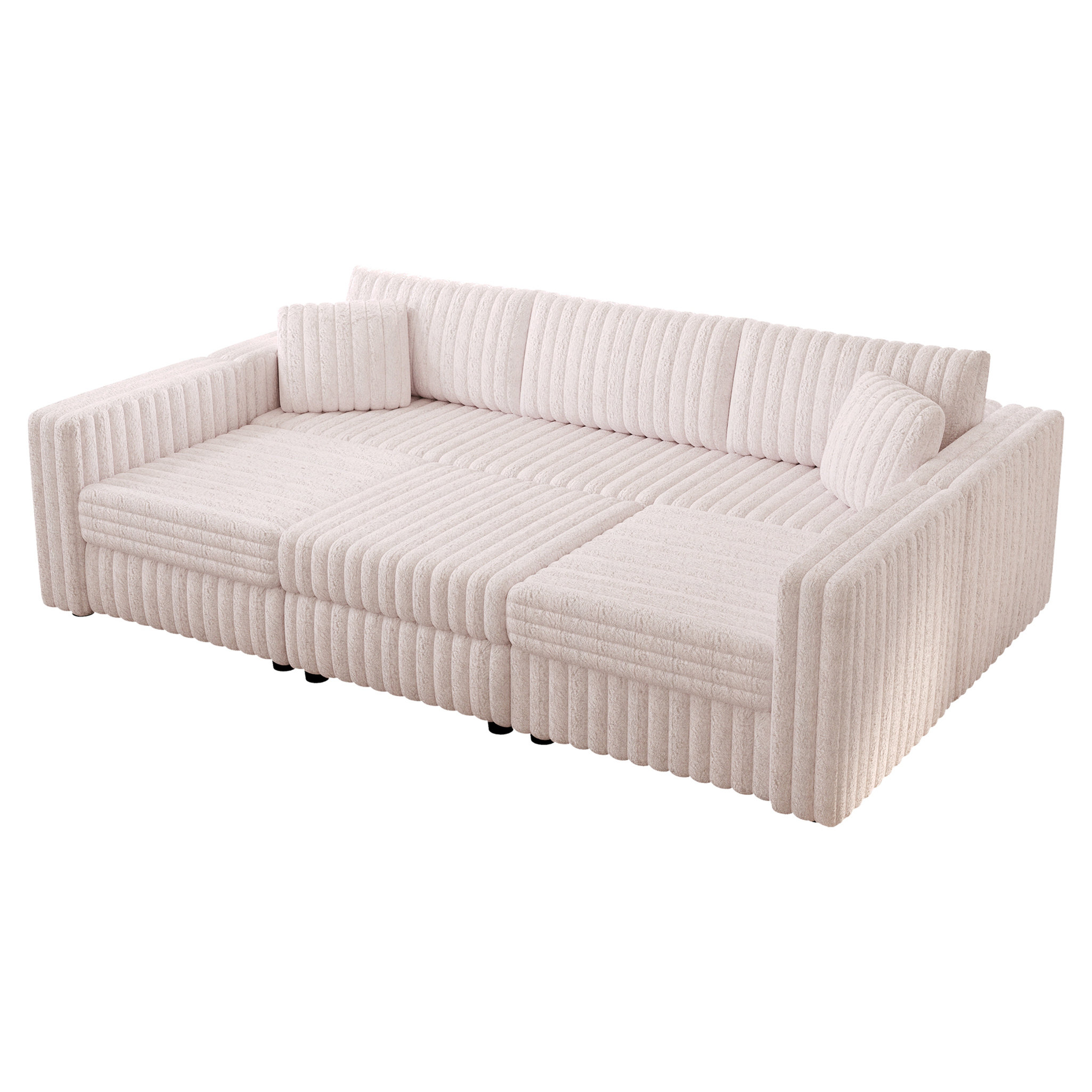 Mercer41 U-Shaped 6-Person Sofa. Matches Ottoman With Hydraulic Lift ...