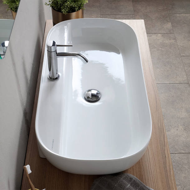 Scarabeo By Nameeks 15.4'' Glossy White Ceramic Oval Vessel Bathroom ...