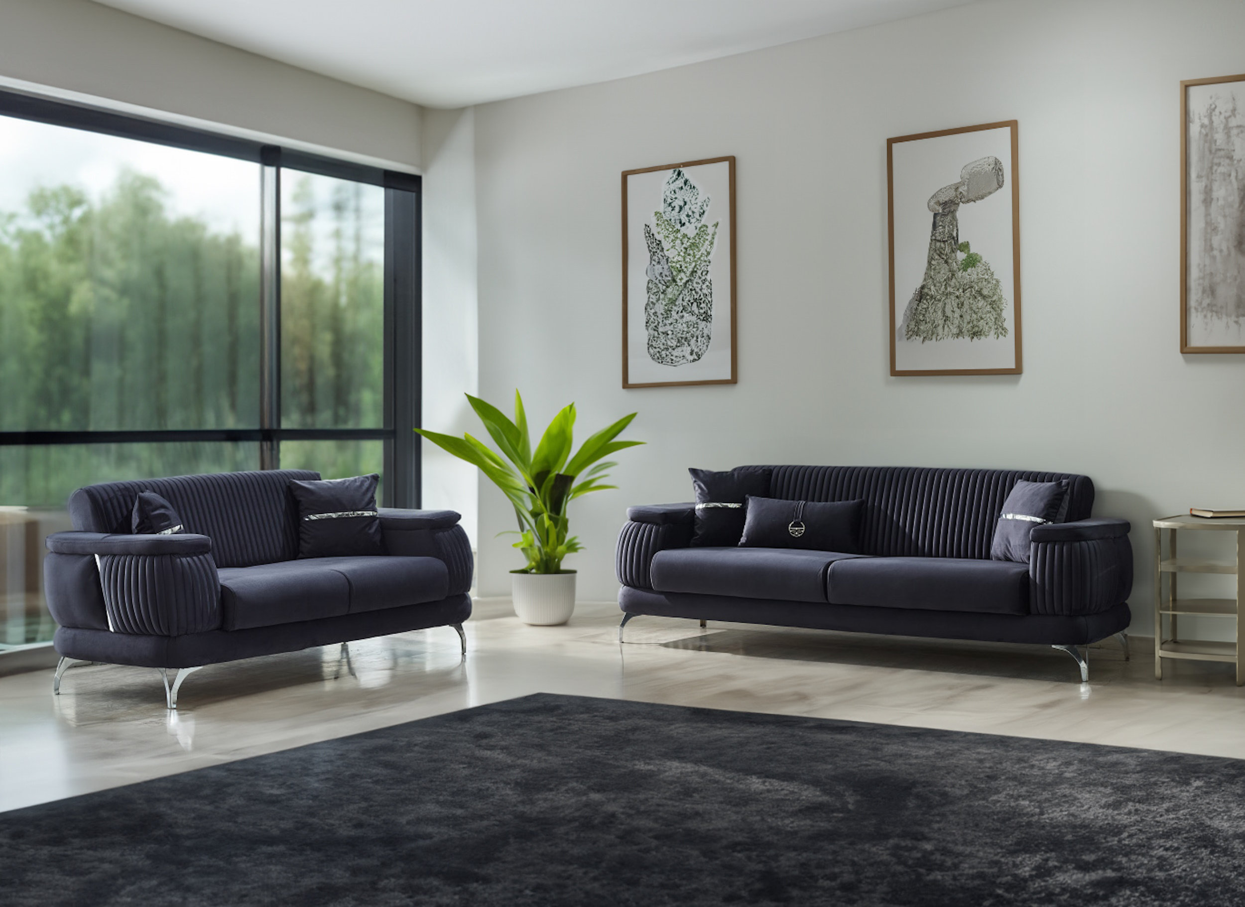 Hokku Designs Raynisha 2 - Piece Velvet Living Room Set - Wayfair Canada