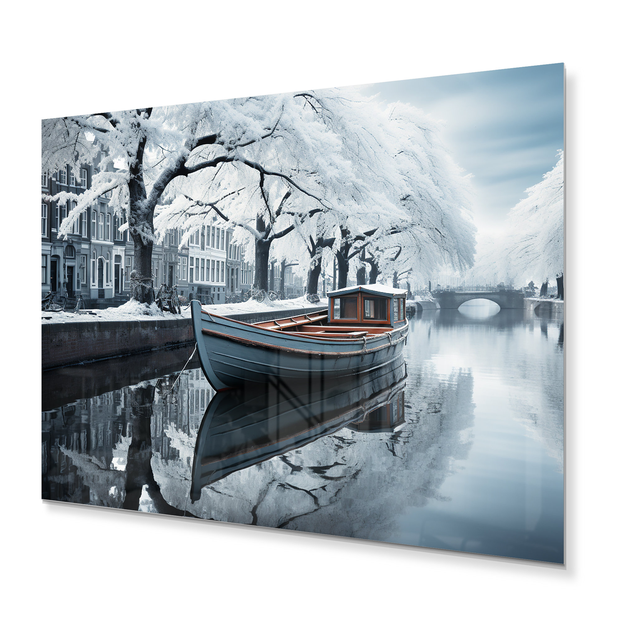 Latitude Run® White Canal Historic Waterway Slate - Canals Metal Wall ...