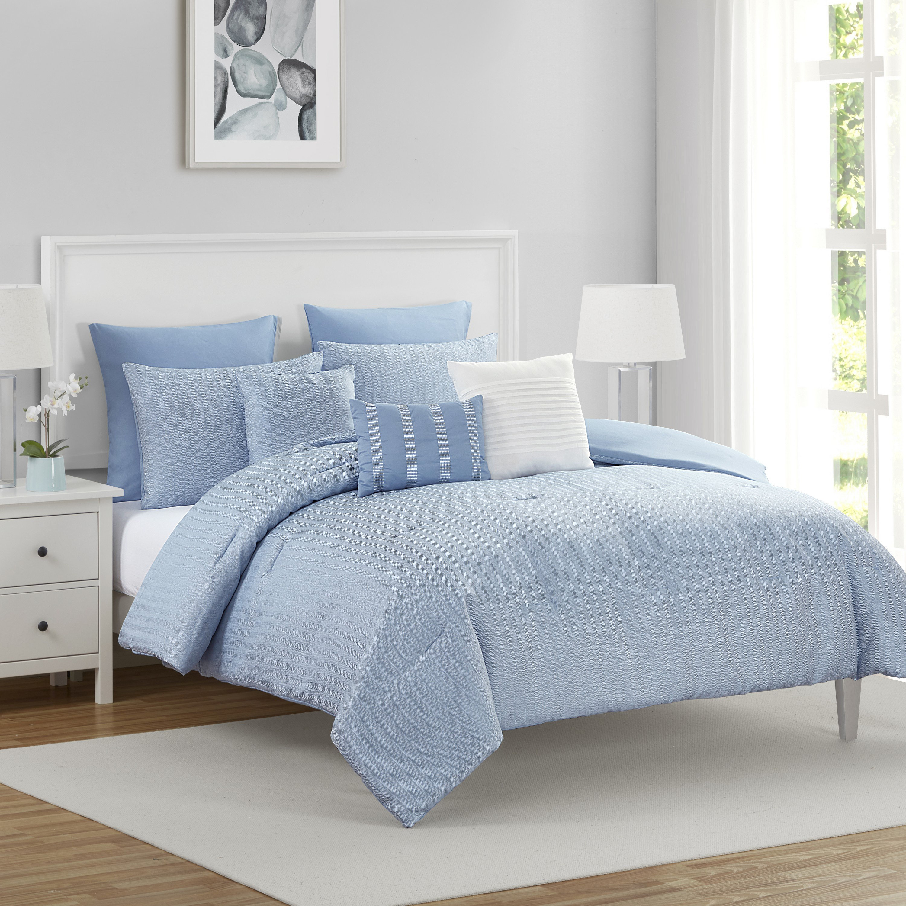 VCNY Home Klara 8-Piece Geometric Jacquard Comforter Set - Wayfair Canada