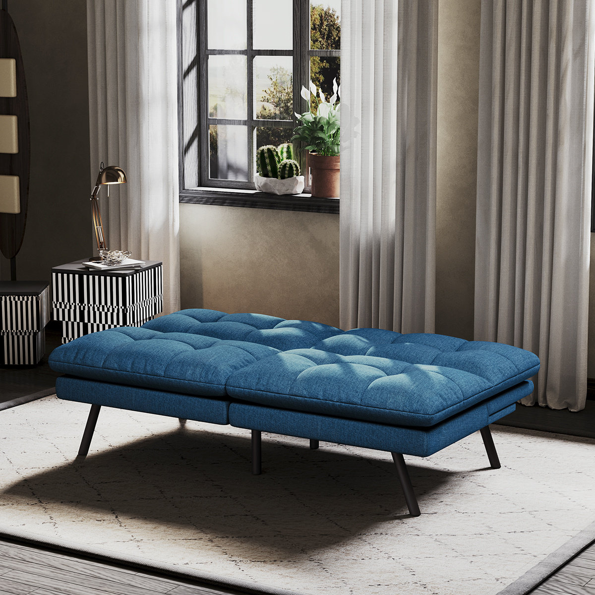 George Oliver 68Inch Convertible Futon Sofa Bed Cat-Scratch-Proof ...