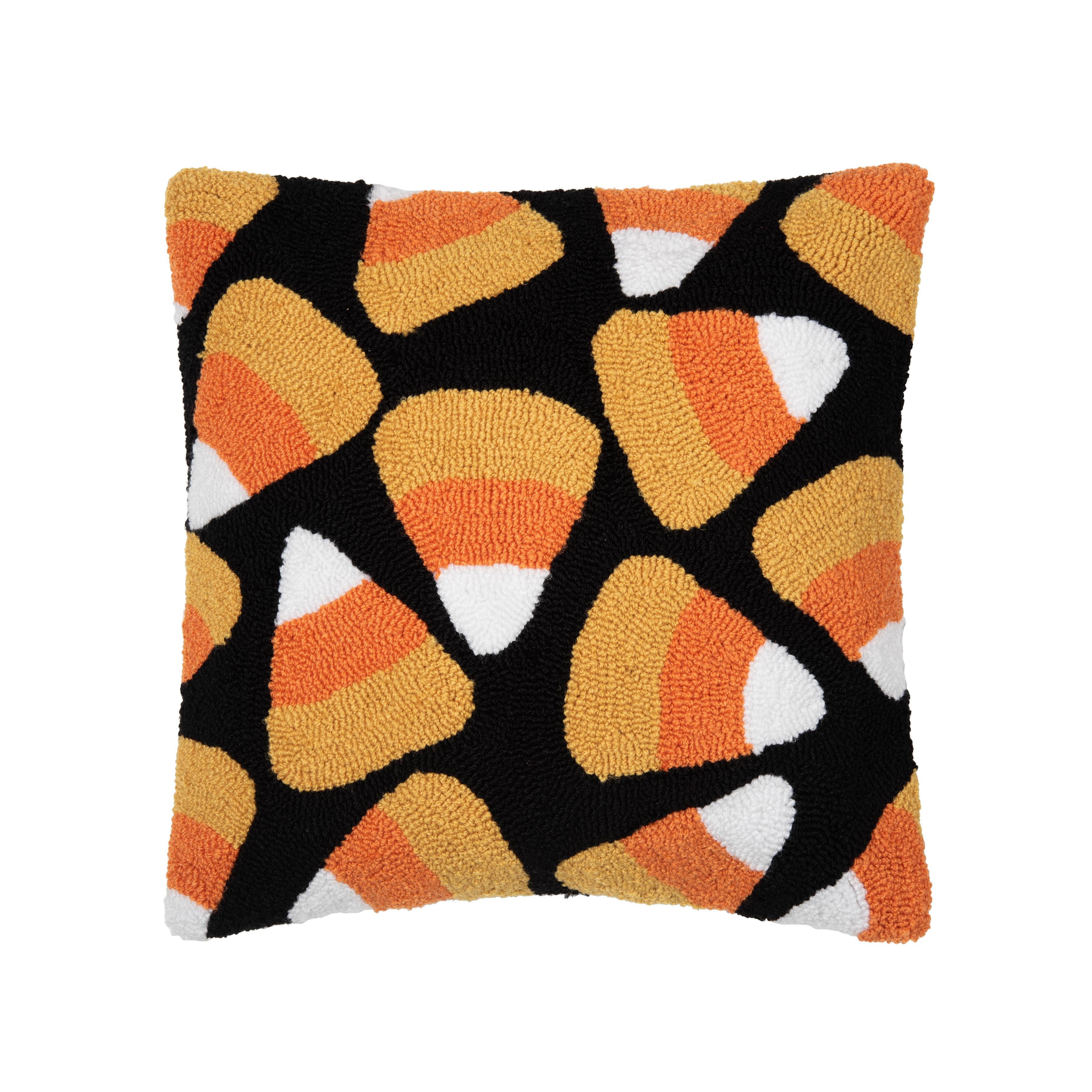 C&F Home 18" x 18 Candy Corn Halloween Hooked Pillow & Reviews | Wayfair