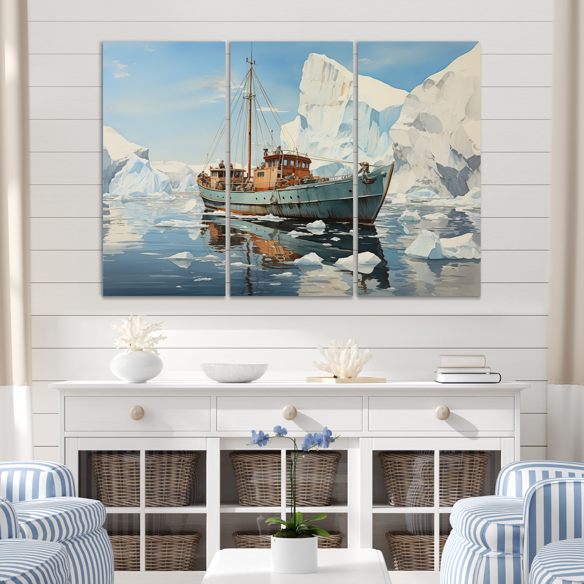 Design Art Teal White Iceberg Frozen Wonder - Iceberg Metal Wall Art ...
