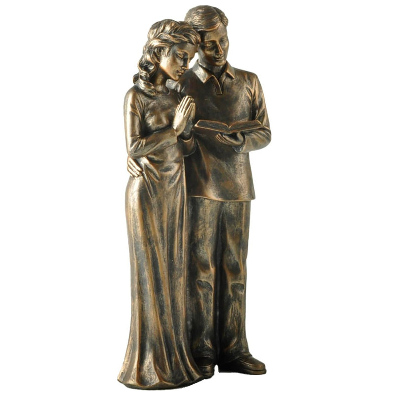 Charlton Home® Husband & Wife Praying Couple Statue Sculpture - Wedding ...