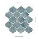 Ackland Blue Shimmer Arabesque 10 in. x 10.2 in. Glass Mesh-Mounted ...