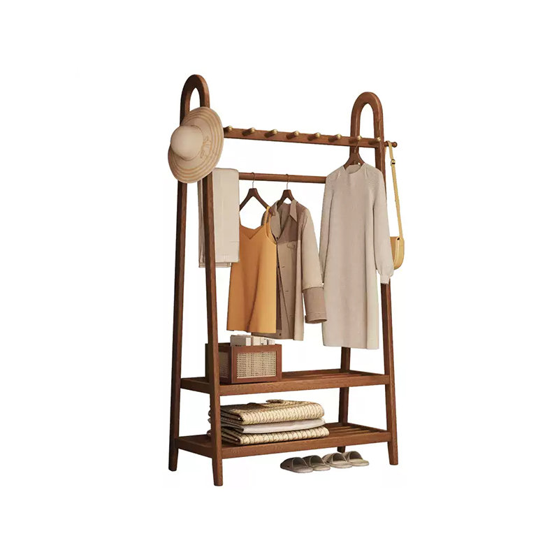 Brass Foam Brown Minimalism Solid Wood Clothes Rack - Wayfair Canada