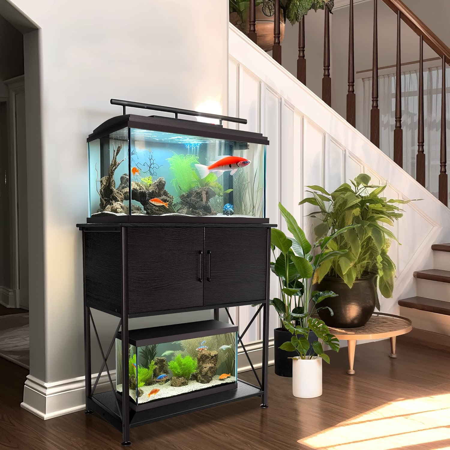 Latitude Run® 20-29 Gallon Aquarium Stand Metal Frame Fish Tank Stand ...