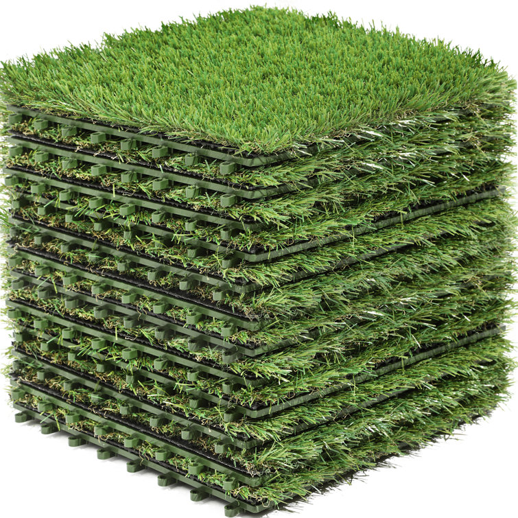 Edrosie Inc Thick Realistic 1 Ft. X 1 Ft. Artificial Grass Turf Panel ...