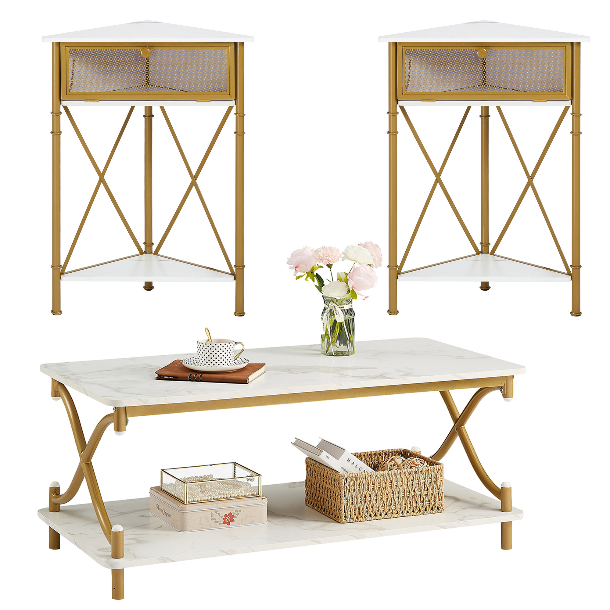 Trent Austin Design® Kempst 3 - Piece Living Room Table Set & Reviews ...