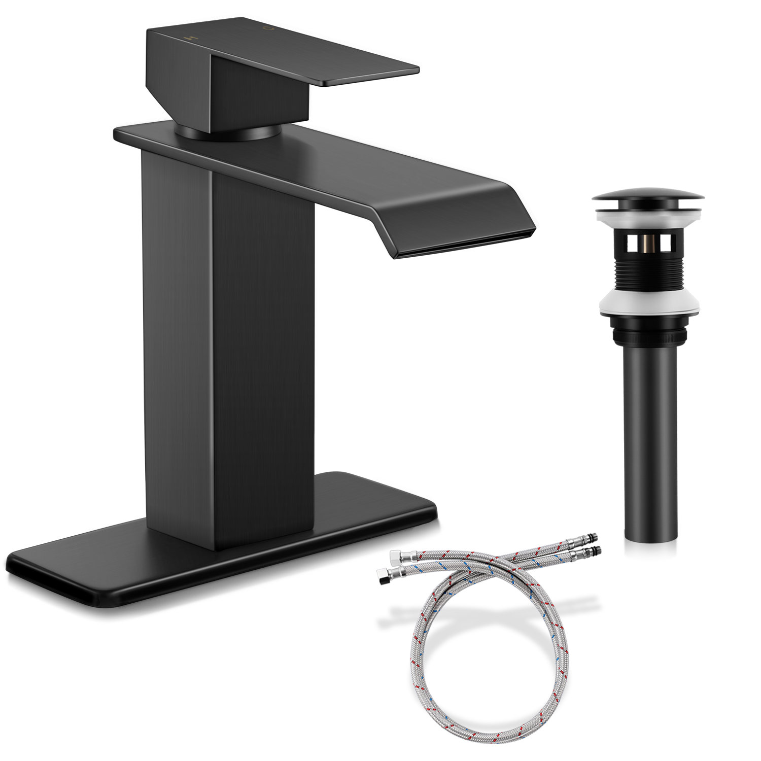 Wilmall Single Hole Single Handle Bathroom Faucet with Drain Assemble ...