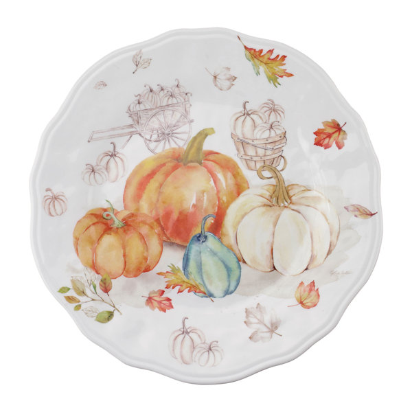 Rosalind Wheeler Pumpkin Season 16 Piece Melamine Dinnerware Set | Wayfair