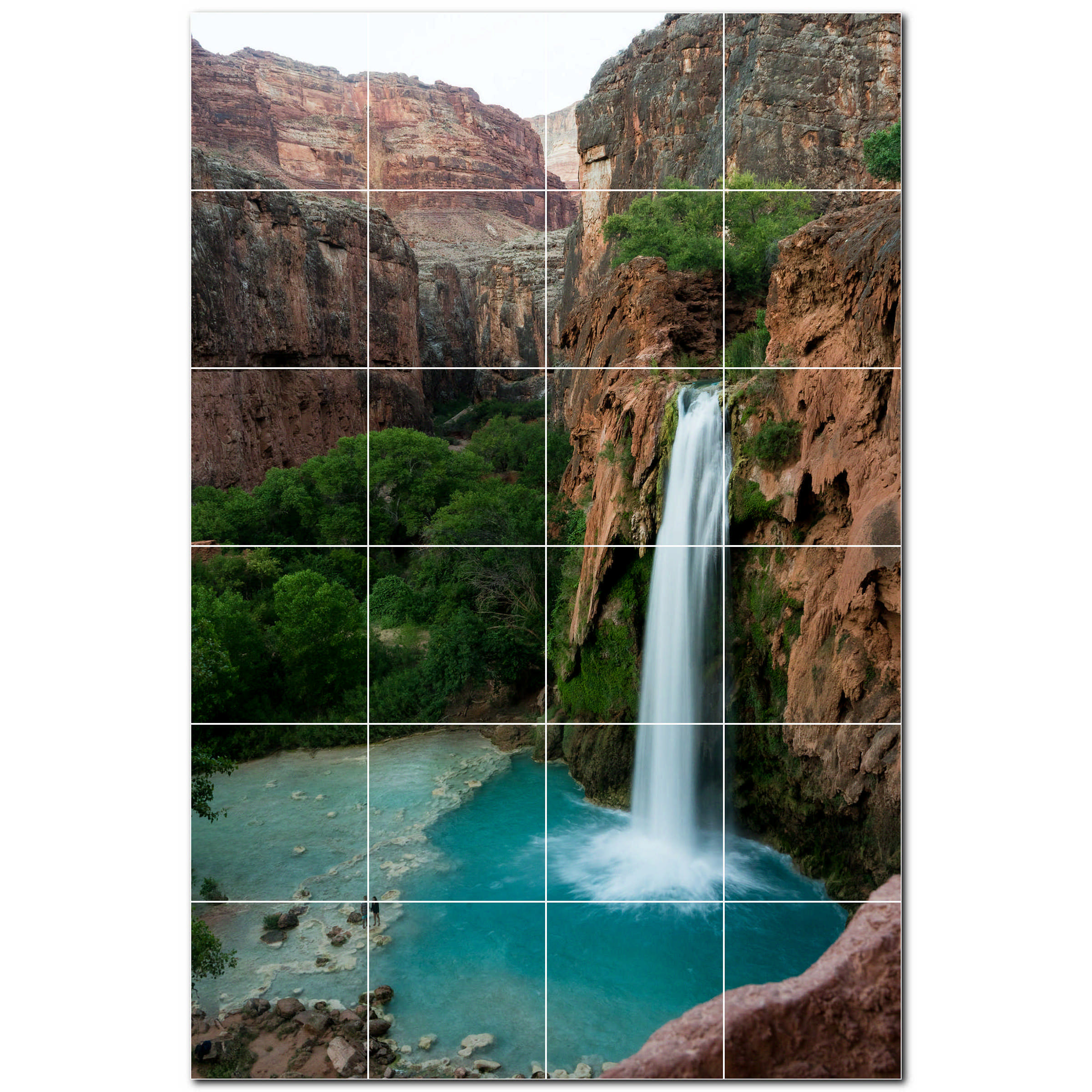 Picture-Tiles.com 48" x 72" Ceramic Waterfalls Photo Decorative Mural ...