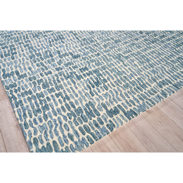 Exquisite Rugs Ink Blot Hand Tufted Wool Abstract Area Rug in Ivory ...