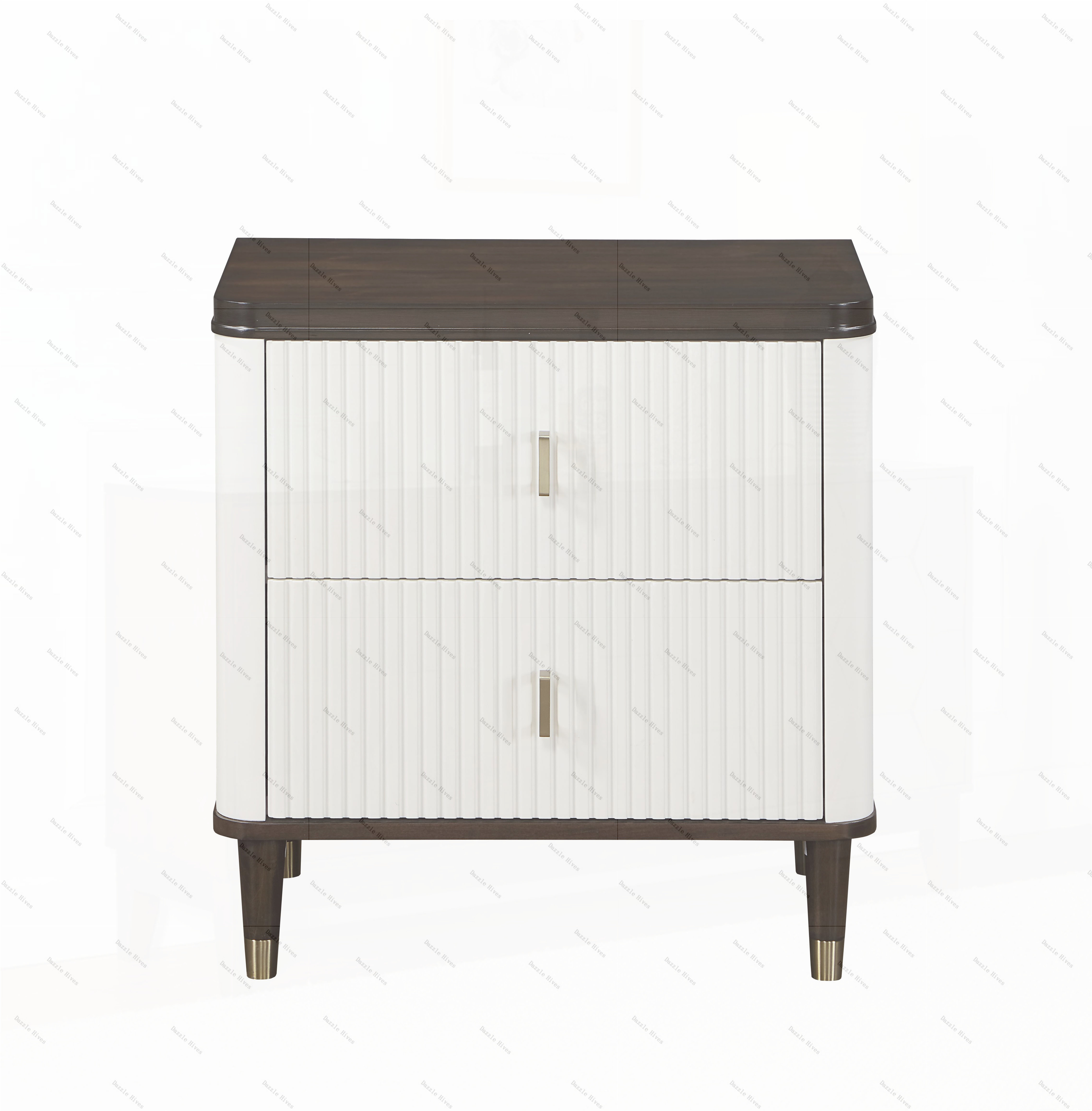 Wildon Home® Carena White & Walnut Finish Night Stand w/USB | Wayfair
