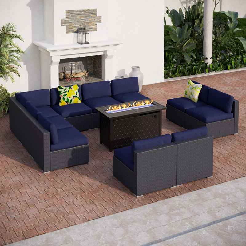 Latitude Run® Patio Conversation Set With Fire Pit Table & Reviews ...