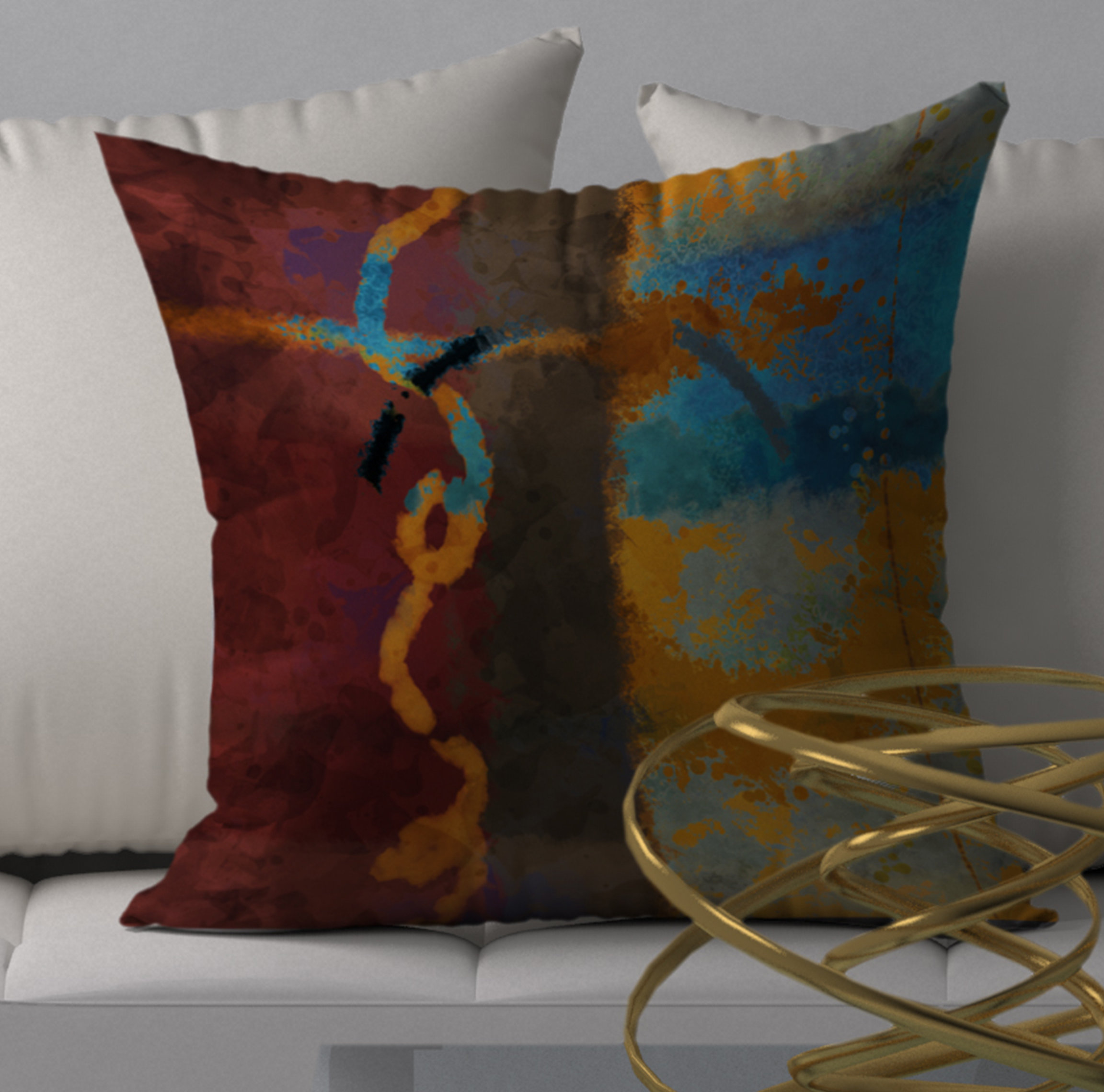 LeRoi Products Abstract Reversible Throw Pillow | Wayfair