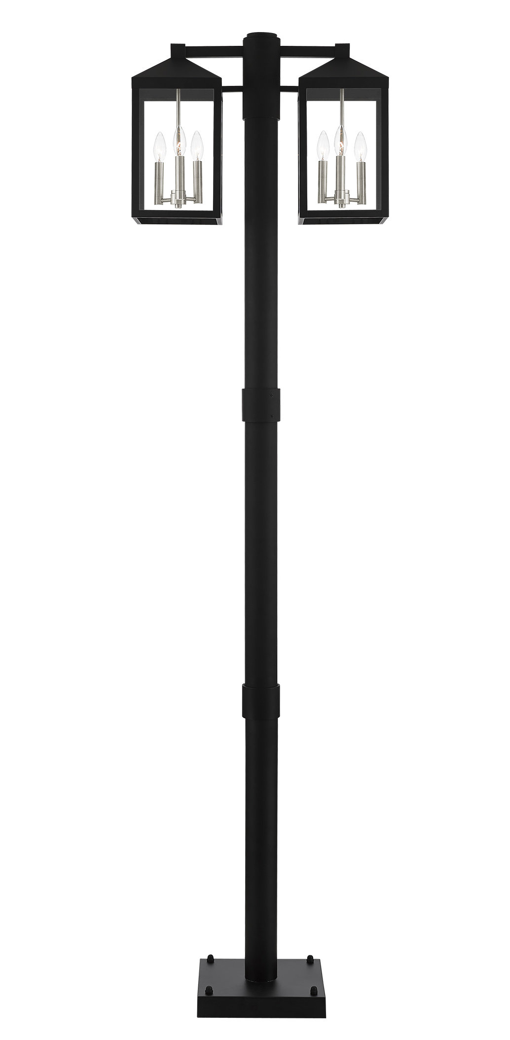 Ivy Bronx Inniss Black 6 - Light 93" Hardwired Lamp Post (Full) | Wayfair