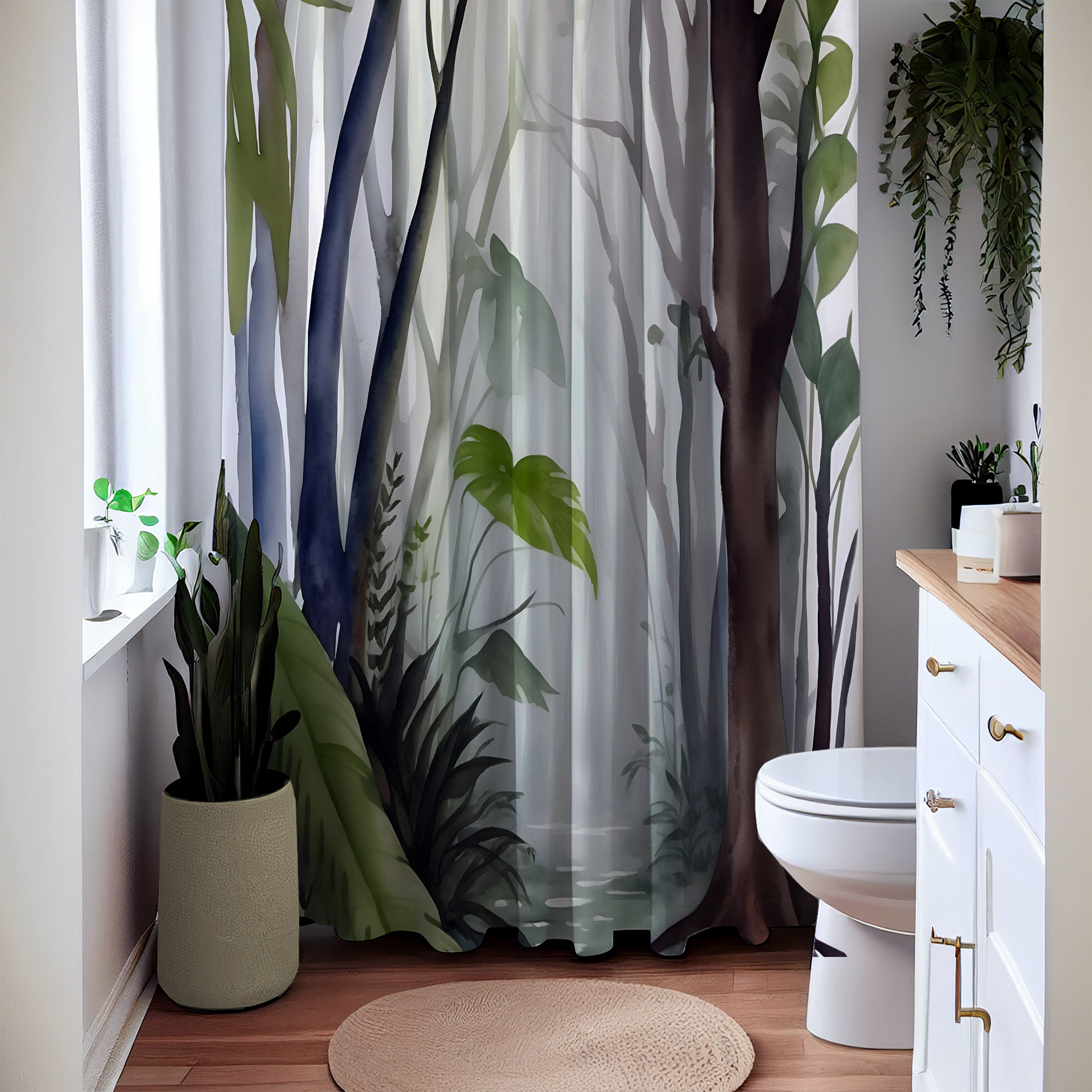 East Urban Home Zanaira Floral Shower Curtain | Wayfair